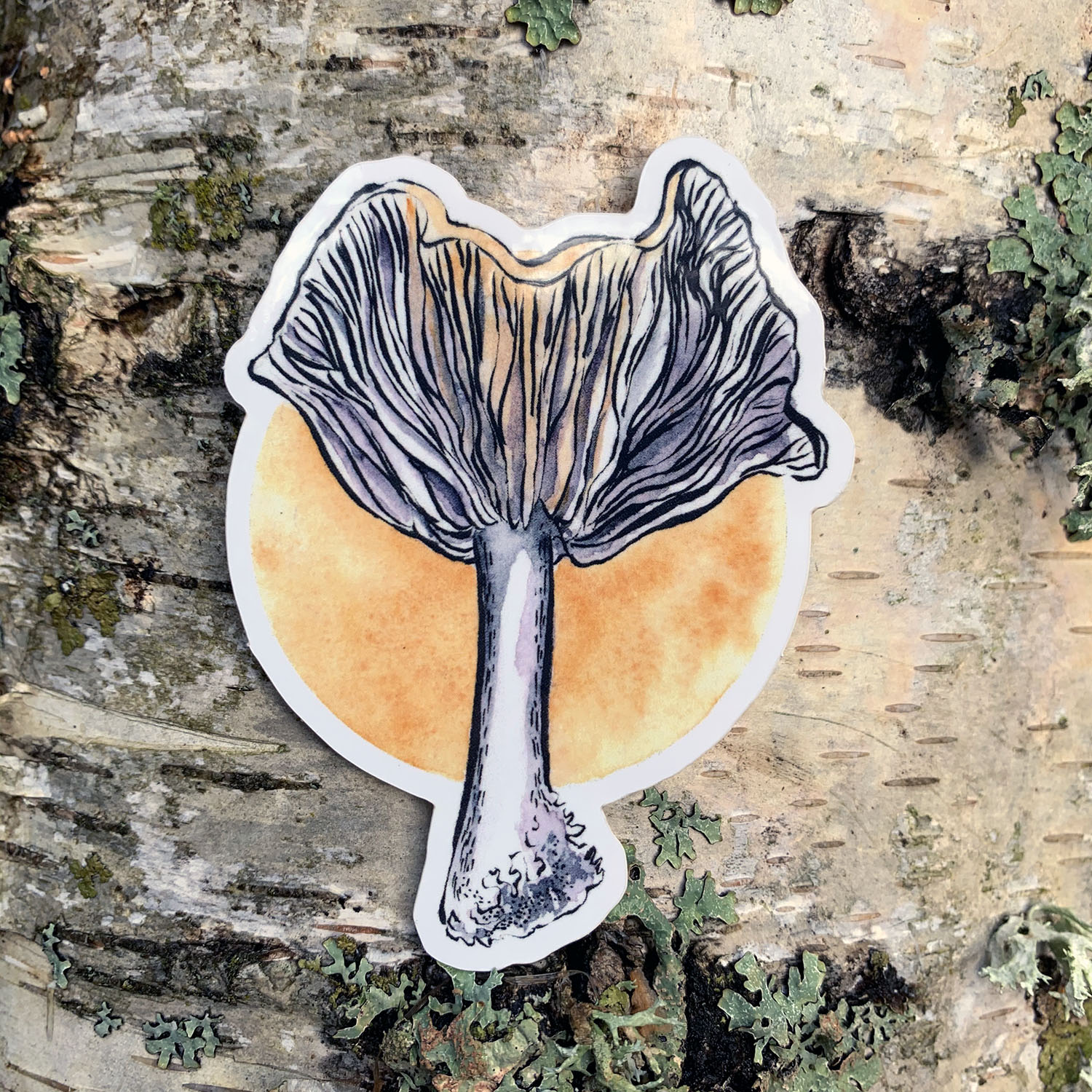 Vinyl Yellow Mushroom Sticker - Shelby Pothier